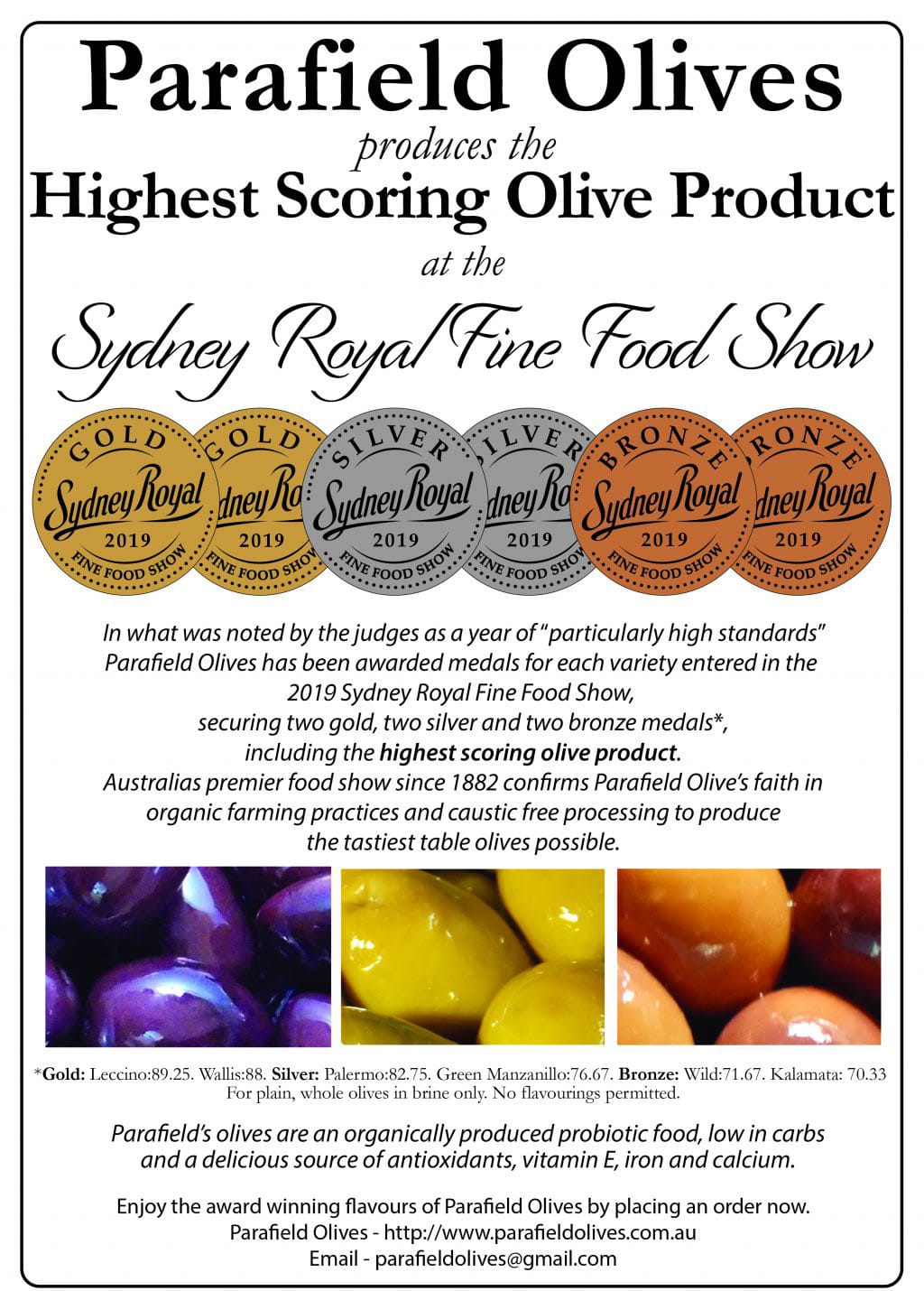 Awards | Parafield Olives